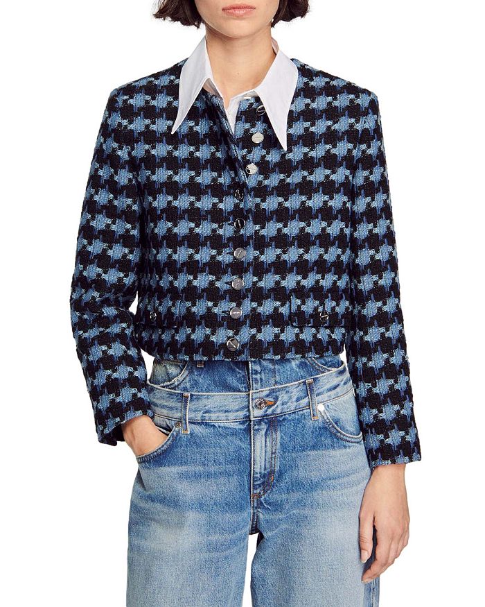 Sandro Boulogne Tweed Cropped Jacket | Bloomingdale's