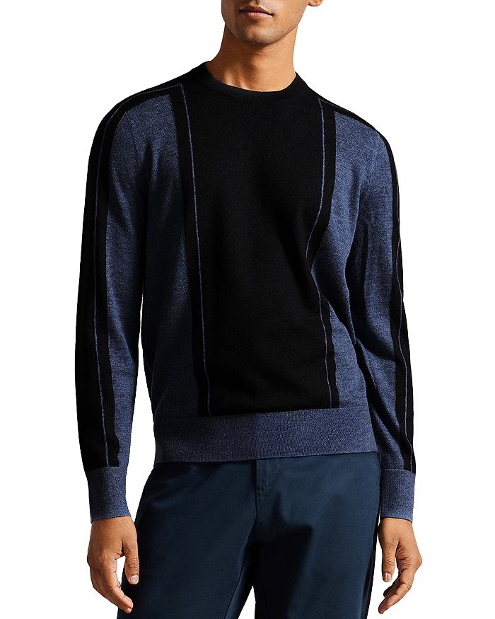 Ted Baker Mitted Merino Striped Crewneck Sweater | Bloomingdale's