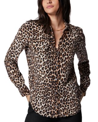 Equipment Slim Signature Leopard Printed Silk Shirt Equipment Slim Signature Leopard Printed Silk Shirt