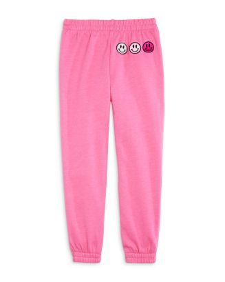 CHASER Girls' Embroidered Smiley Faces Fleece Pants - Little Kid ...