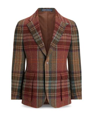 Polo Ralph Lauren The Rl67 Plaid Wool Tweed Jacket In Red/loden Multi | ModeSens