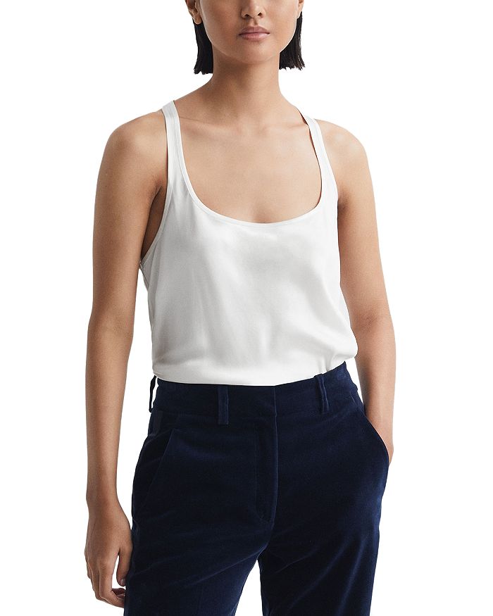 REISS Aura Silk Racerback Top | Bloomingdale's