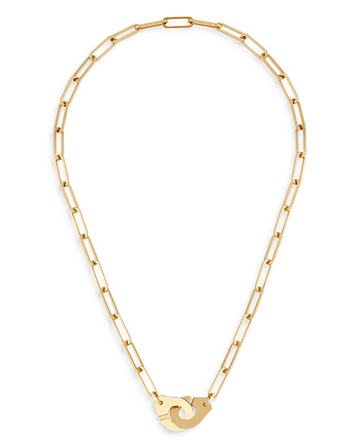 Dinh Van 18K Yellow Gold Menottes Interlocking Clasp Open Link Necklace ...