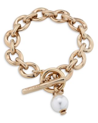 UNOde50 18K Gold Plated Link with a Pearl Bracelet