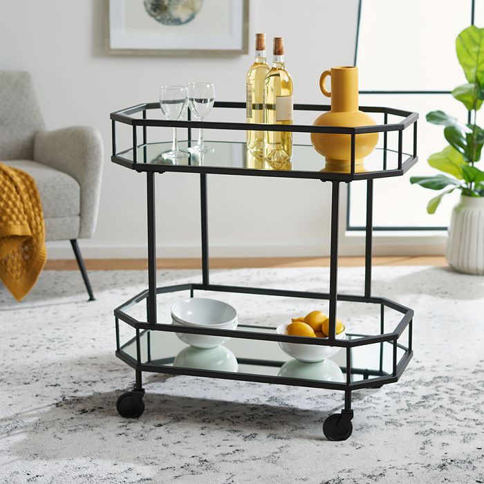 Safavieh Silva Black 2 Tier Octagon Bar Cart | Bloomingdale's