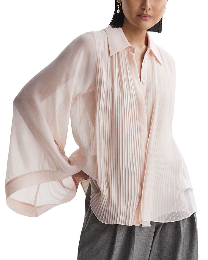 REISS Magda Pleated Blouse | Bloomingdale's