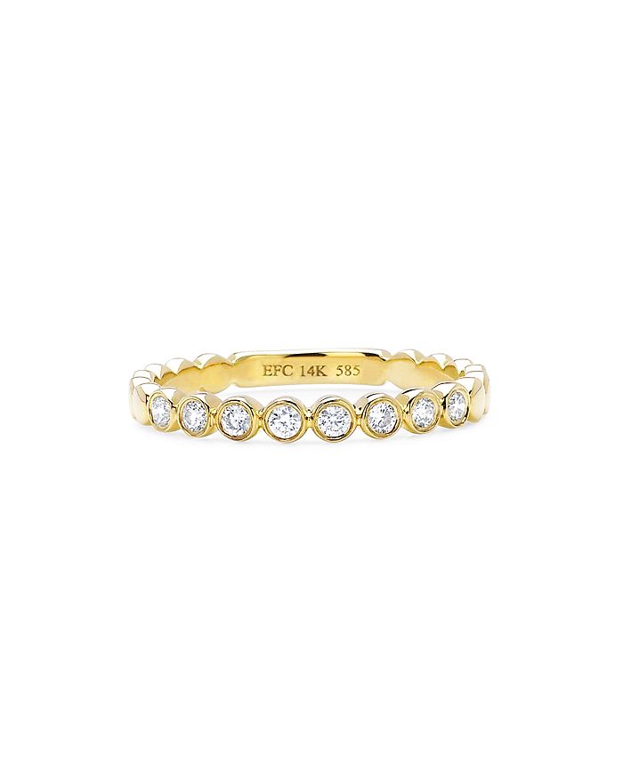 EF Collection 14K Yellow Gold Diamond Bezel Stack Ring | Bloomingdale's