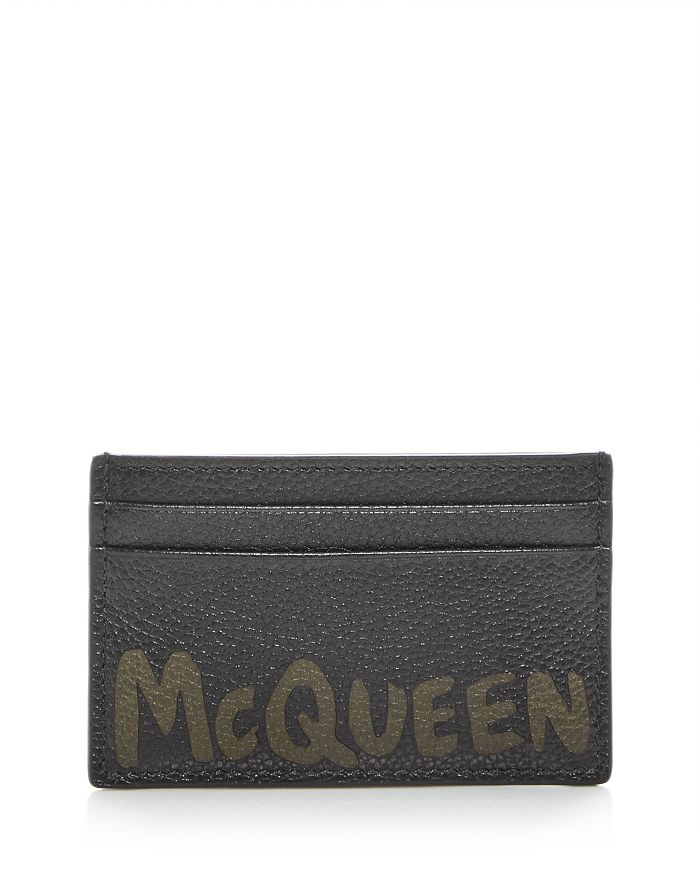 Alexander McQUEEN Graffiti Logo Leather Card Case | Bloomingdale's