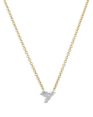 Phillips House Rhodium & 14K Gold Symphony Diamond Hummingbird Pendant ...