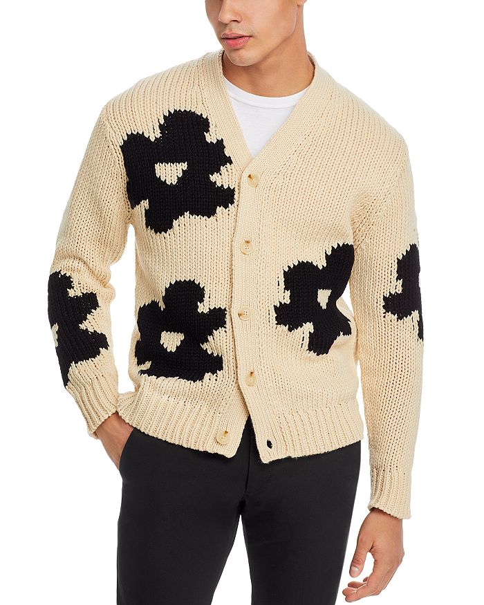 NN07 Mika Floral Intarsia V-Neck Cardigan | Bloomingdale's