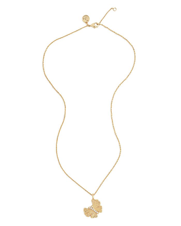 Anabel Aram Pavé Butterfly Pendant Necklace in 18K Gold Plated, 16"-17" | Bloomingdale's