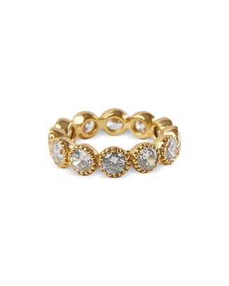 Argento Vivo Cubic Zirconia Eternity Ring in 18K Gold Plated Sterling ...
