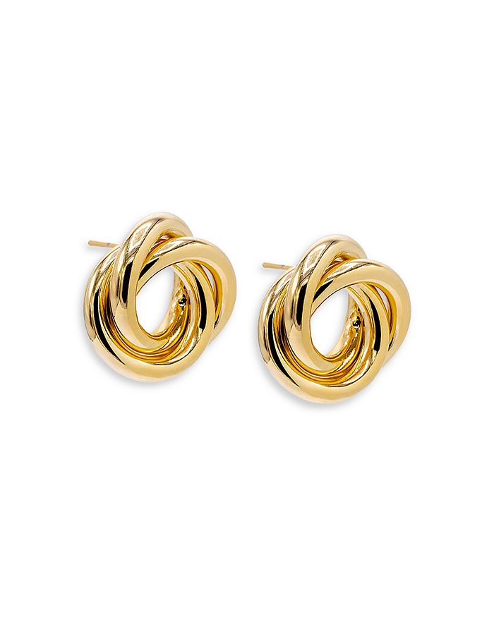 By Adina Eden Solid Triple Stranded Knot Stud Earrings | Bloomingdale's