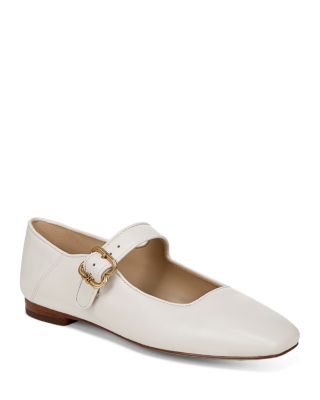 Sam Edelman Womens Michaela Buckled Mary Jane Flats - Bright White Leather