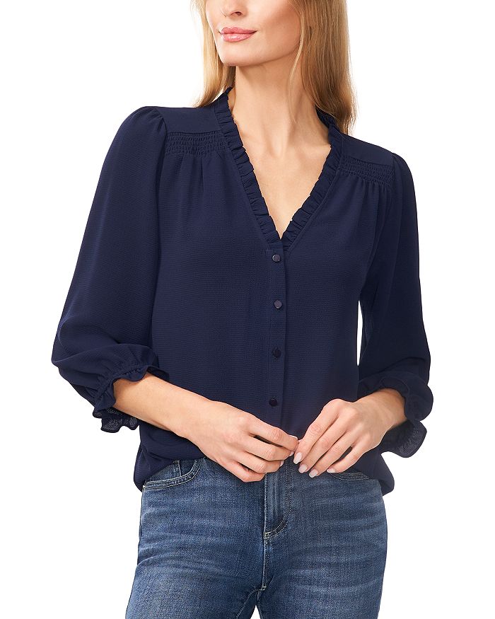 CeCe Ruffle Trim Blouse | Bloomingdale's