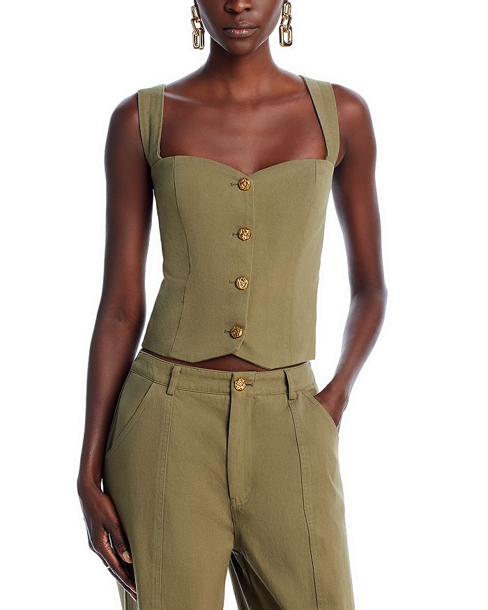 AQUA Corset Style Tank Top | Bloomingdale's