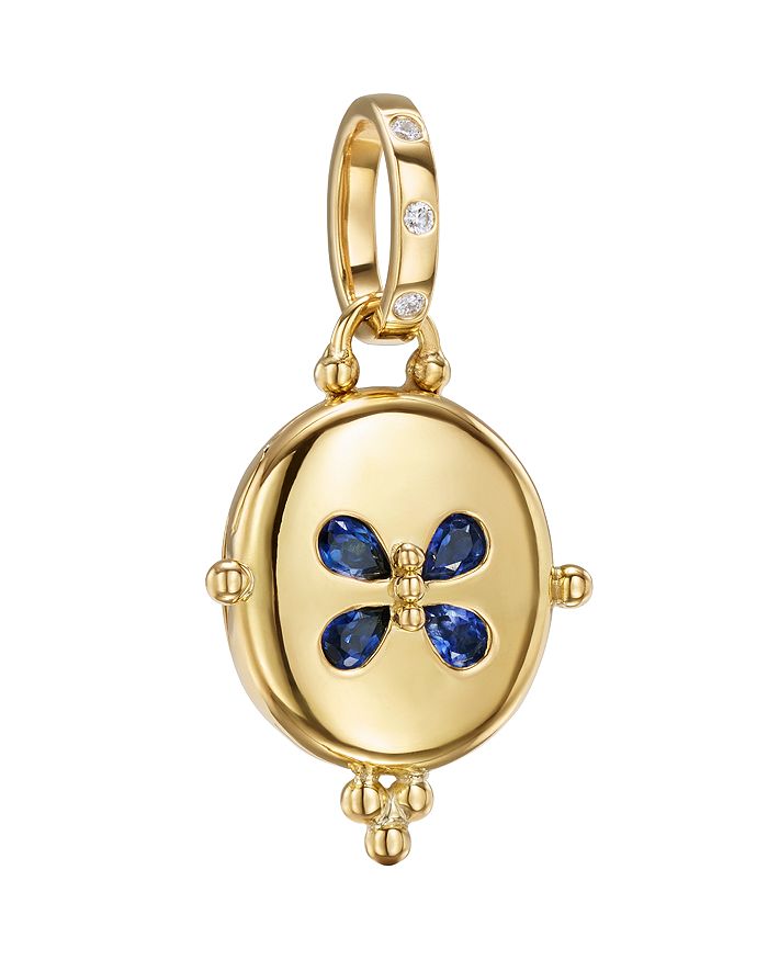 Temple St. Clair 18K Yellow Gold FJ Blue Sapphire & Diamond Locket ...