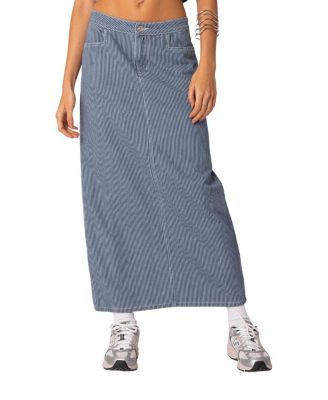 Edikted Railroad Denim Maxi Skirt | Bloomingdale's