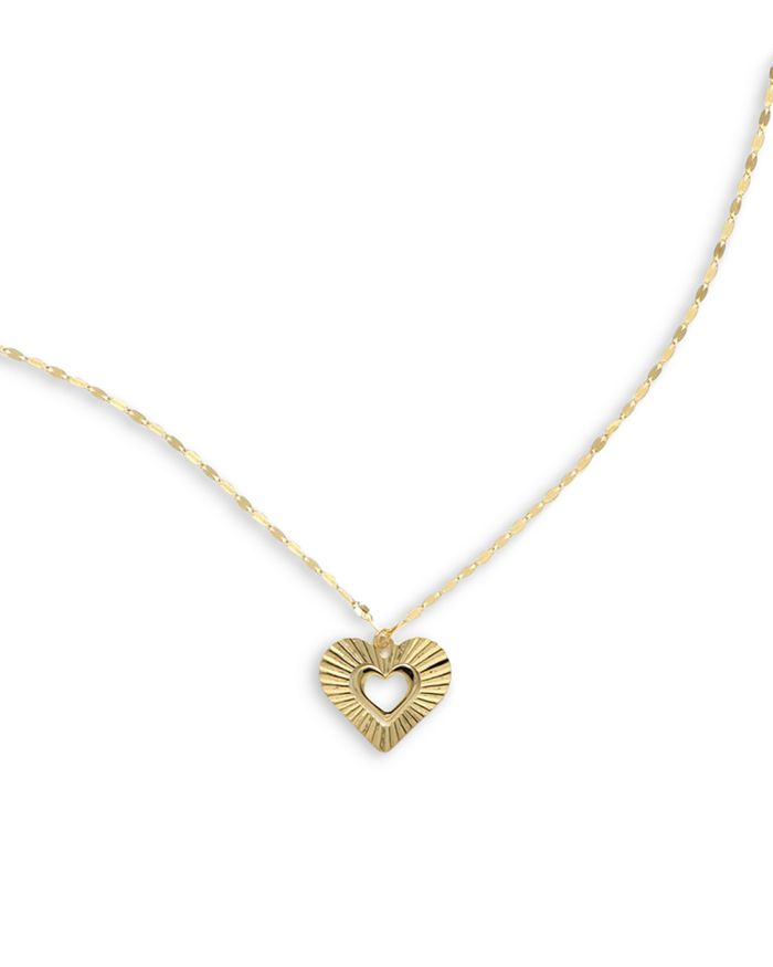 Bloomingdale's Fine Collection Sunray Heart Pendant Necklace in 14K ...