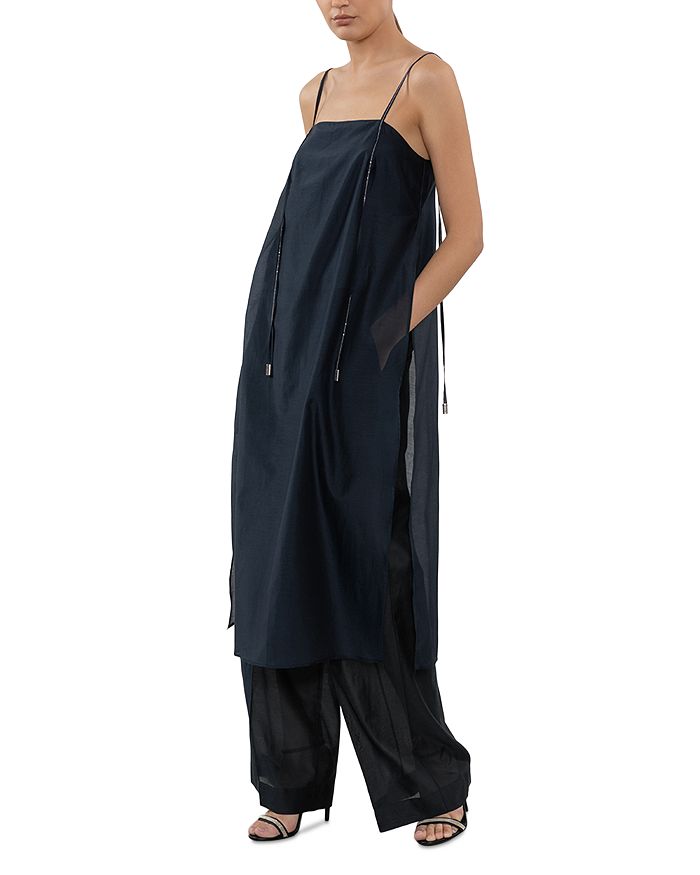 Peserico Straight Neck Side Slit Top | Bloomingdale's