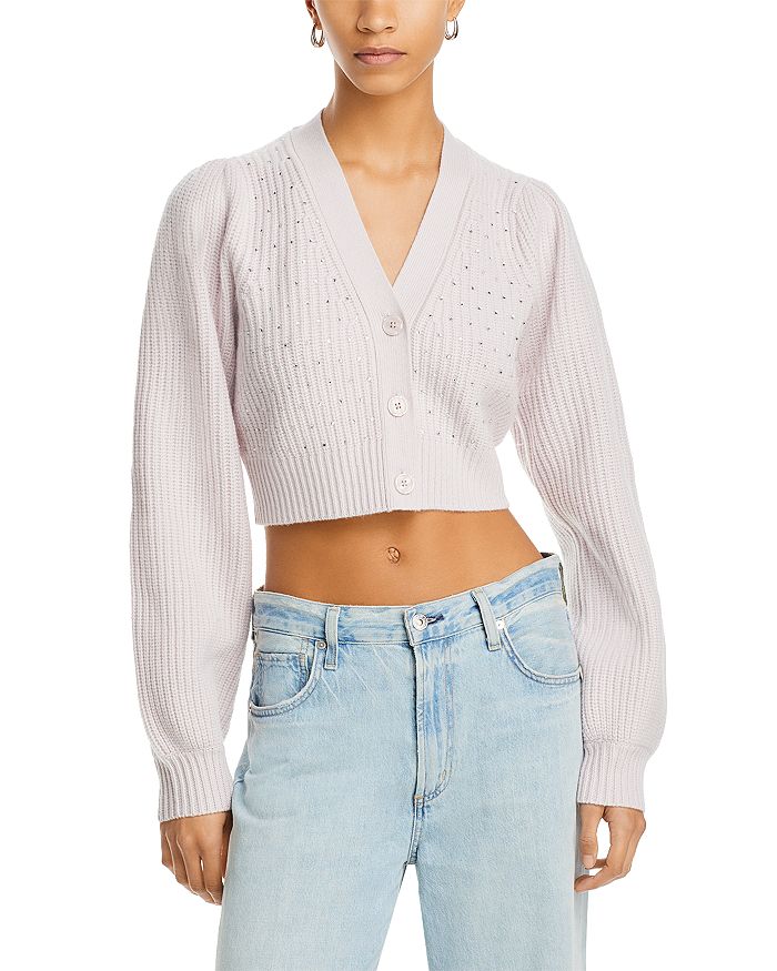 LoveShackFancy Auden Wool Cashmere Rhinestone Cardigan | Bloomingdale's