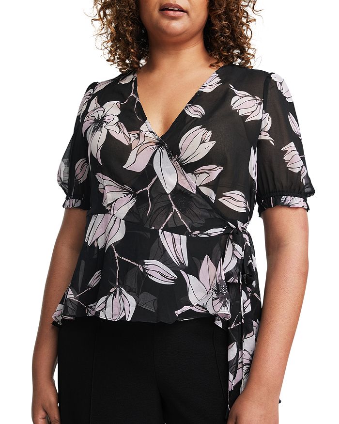 Estelle Plus Azalea Wrap Top | Bloomingdale's
