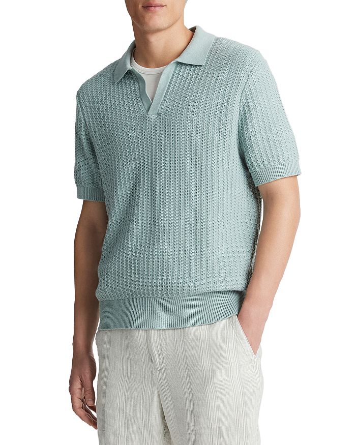 Vince Crafted Rib Cotton & Cashmere Regular Fit Polo Collar Sweater ...