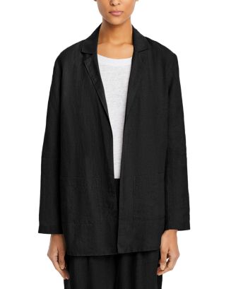 Eileen Fisher Linen Notch Collar Long Blazer | Bloomingdale's