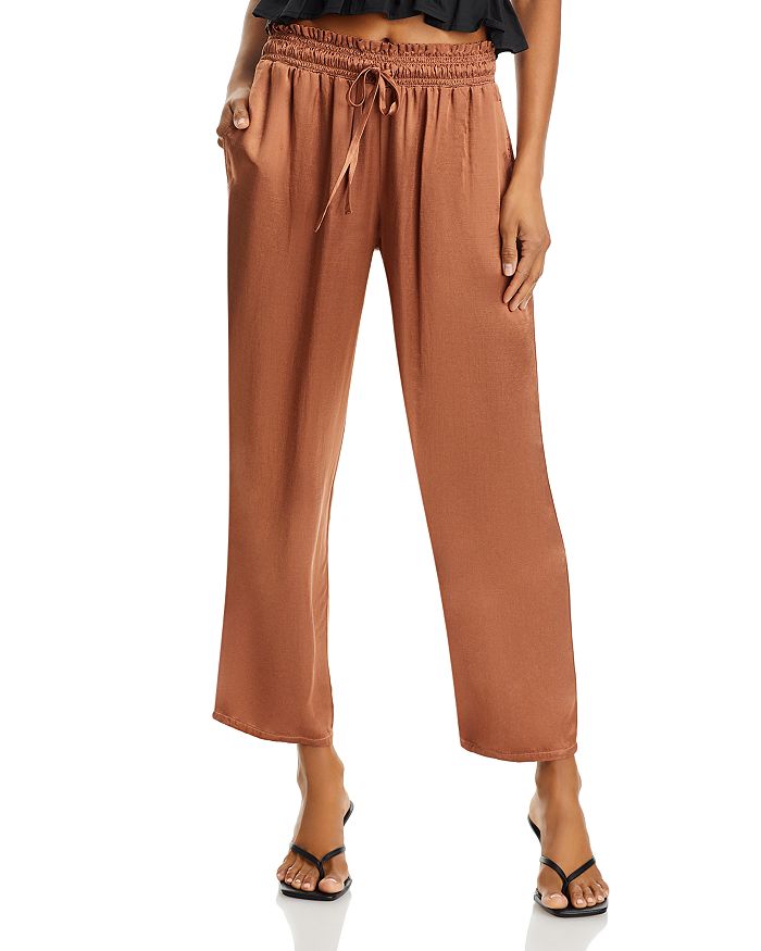 Bella Dahl Smocked Waist Satin Pants | Bloomingdale's