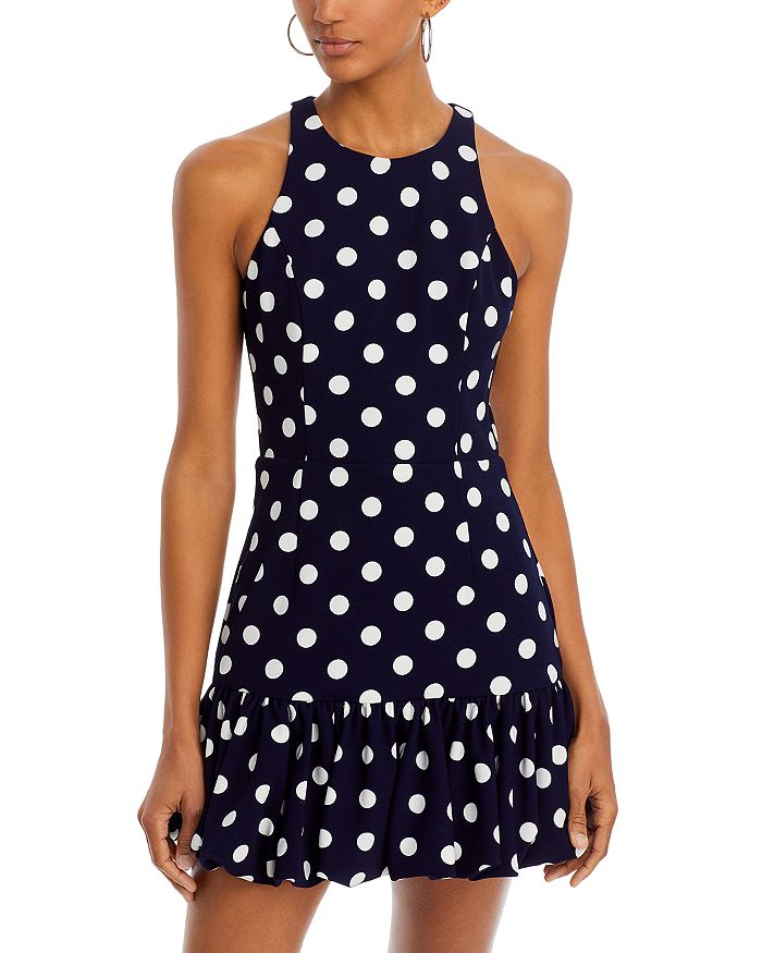 AQUA Polka Dot Bubble Hem Mini Dress - Exclusive | Bloomingdale's