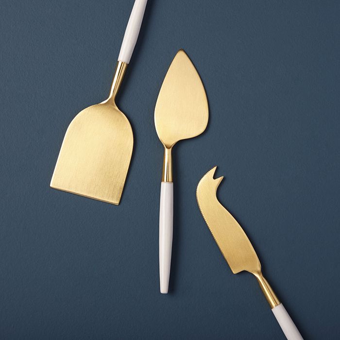 Be Home White and Gold-Tone Cheese Set | Bloomingdale's