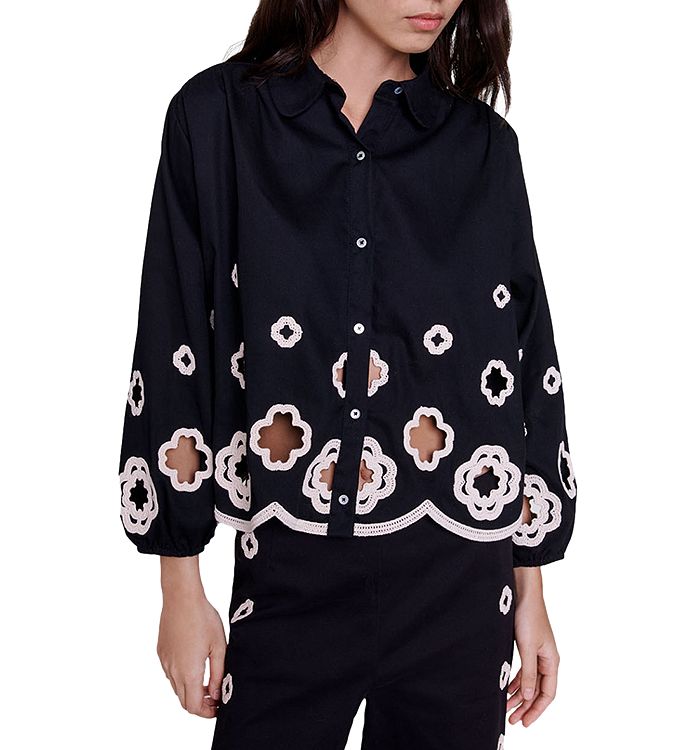 Maje Chenilleraie Collared Clover Shirt | Bloomingdale's
