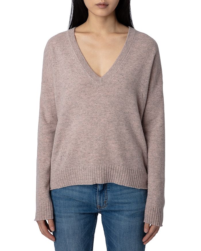 Zadig & Voltaire Vivi Cashmere Star Patch Sweater | Bloomingdale's