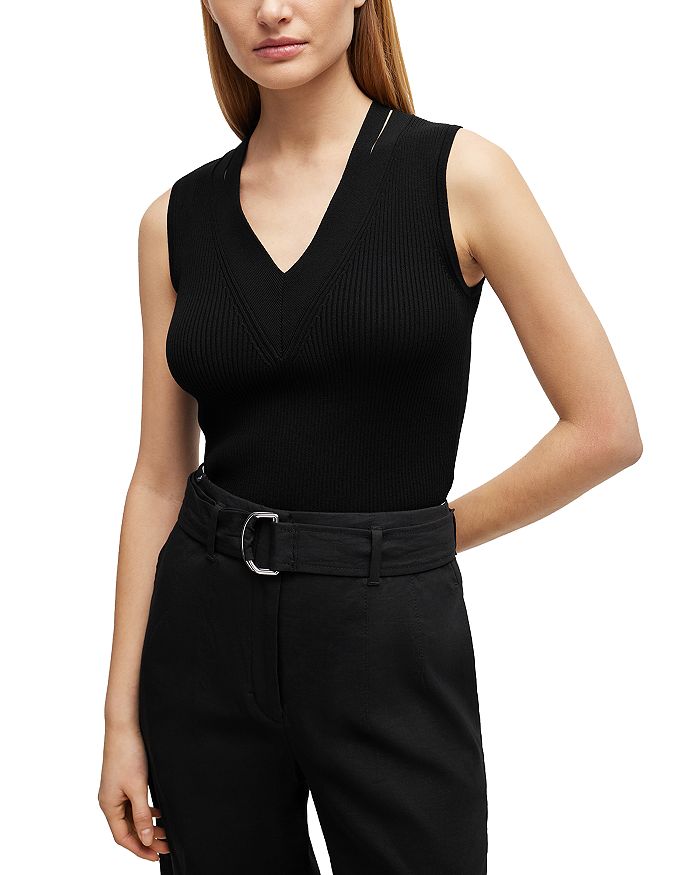 BOSS Fality Rib Knit Top | Bloomingdale's