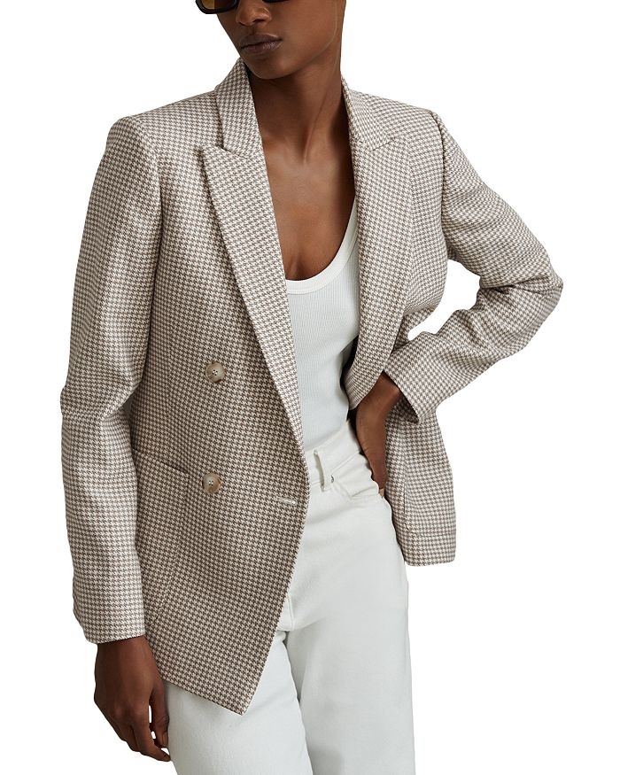REISS REISS Petite Ella Textured Check Blazer | Bloomingdale's