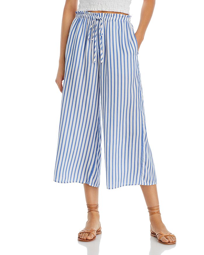 Bella Dahl Ruffle Waist Wide Leg Crop Pants | Bloomingdale's