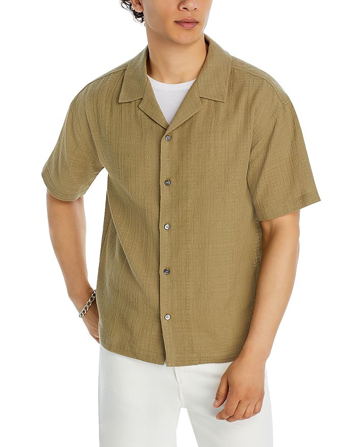 FRAME Regular Fit Button Down Camp Shirt | Bloomingdale's
