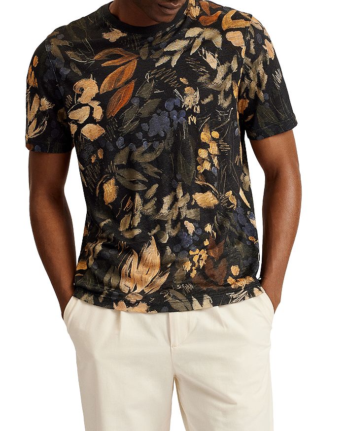 Ted Baker Short Sleeve Printed Linen Crewneck Tee | Bloomingdale's