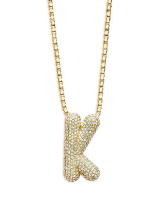 BAUBLEBAR Pavé Bubble Initial Pendant Necklace, 18"-21" | Bloomingdale's