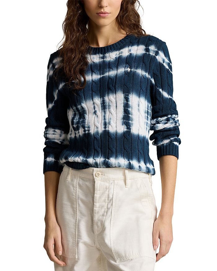 Ralph Lauren Lauren Ralph Lauren Tie Dye Cable Knit Cotton Sweater | Bloomingdale's
