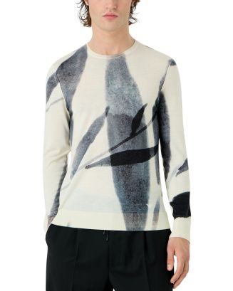 Emporio Armani Regular Fit Abstract Print Wool Sweater | Bloomingdale's