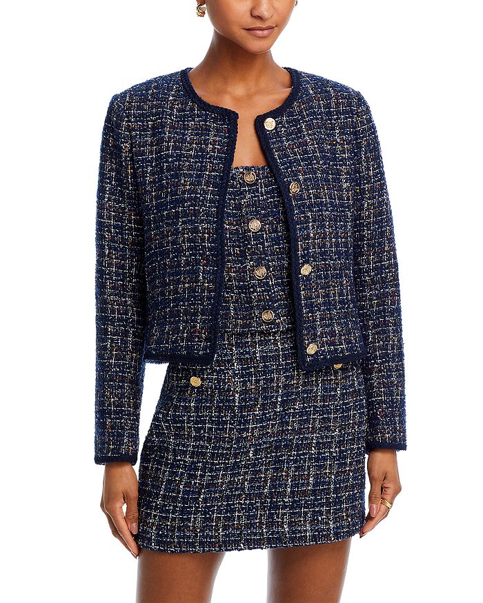 AQUA Tweed Braid Trim Jacket - Exclusive | Bloomingdale's