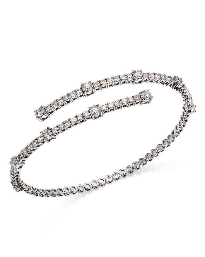 Bloomingdale's Diamond Bypass Bangle Bracelet in 14K White Gold, 3.0 ct ...