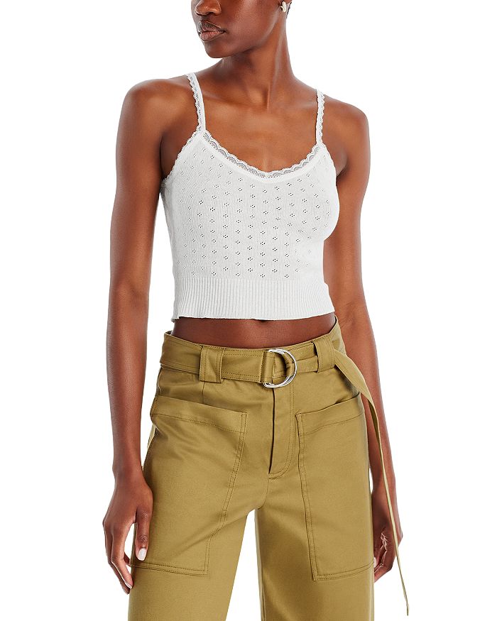 AQUA Pointelle Tank Top - Exclusive | Bloomingdale's