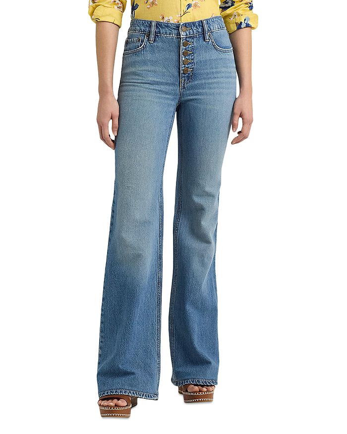 Ralph Lauren High Rise Flare Jeans in Blue Wash | Bloomingdale's