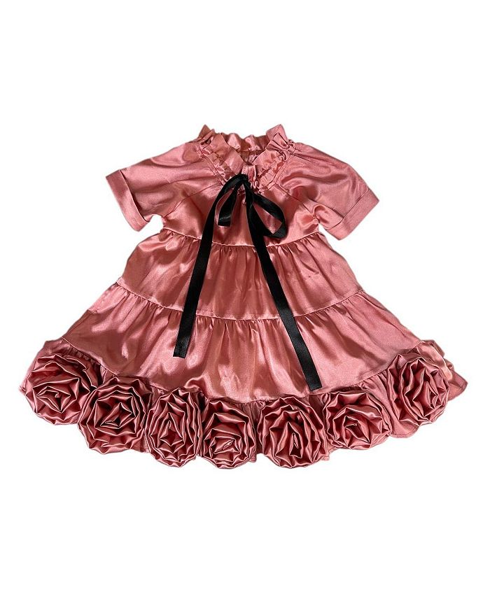 Petite Maison Kids Girls' Satin Rose Dress - Baby, Little Kid, Big Kid ...