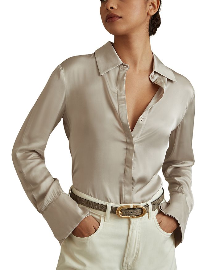 REISS Jasmine Cuff Blouse | Bloomingdale's