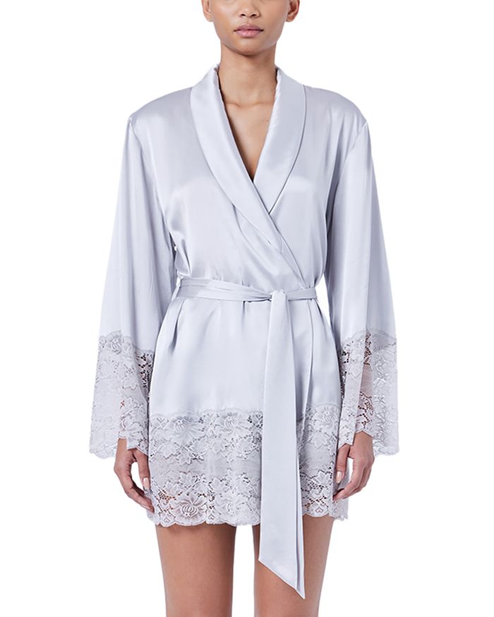 GINIA Silk Lace Robe | Bloomingdale's