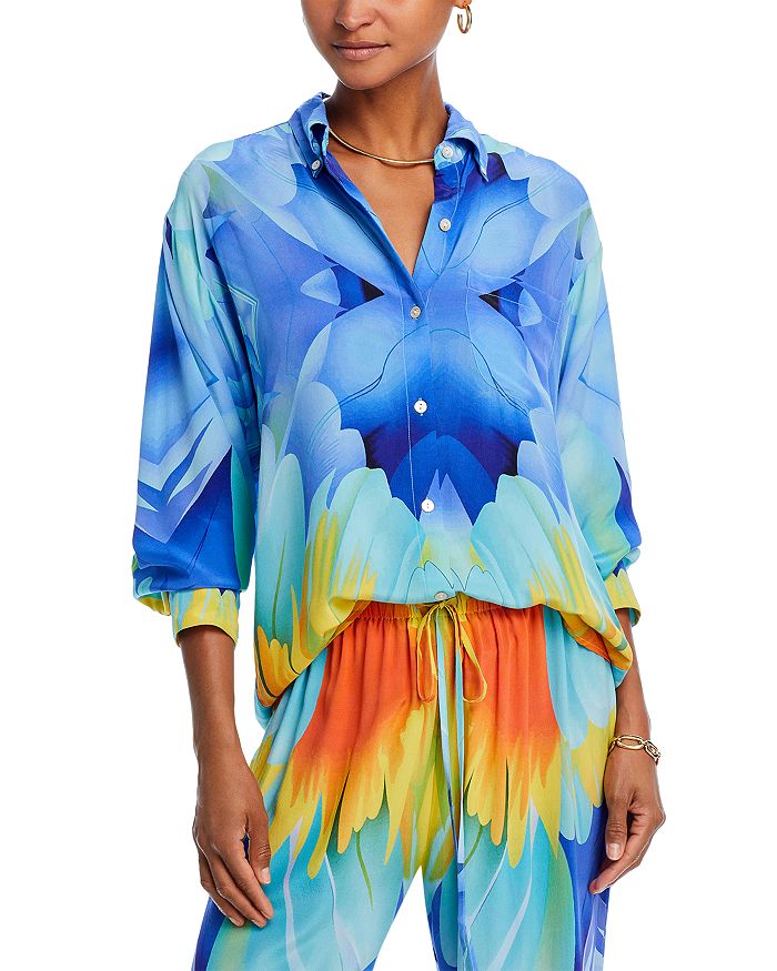 MODA BARONESSA Printed Silk Blouse | Bloomingdale's