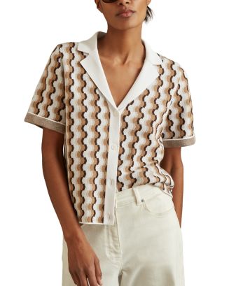 REISS Nessa Pattern Knitted Top | Bloomingdale's